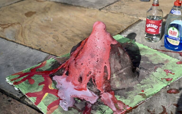 Paper Mache Volcano - Step by Step