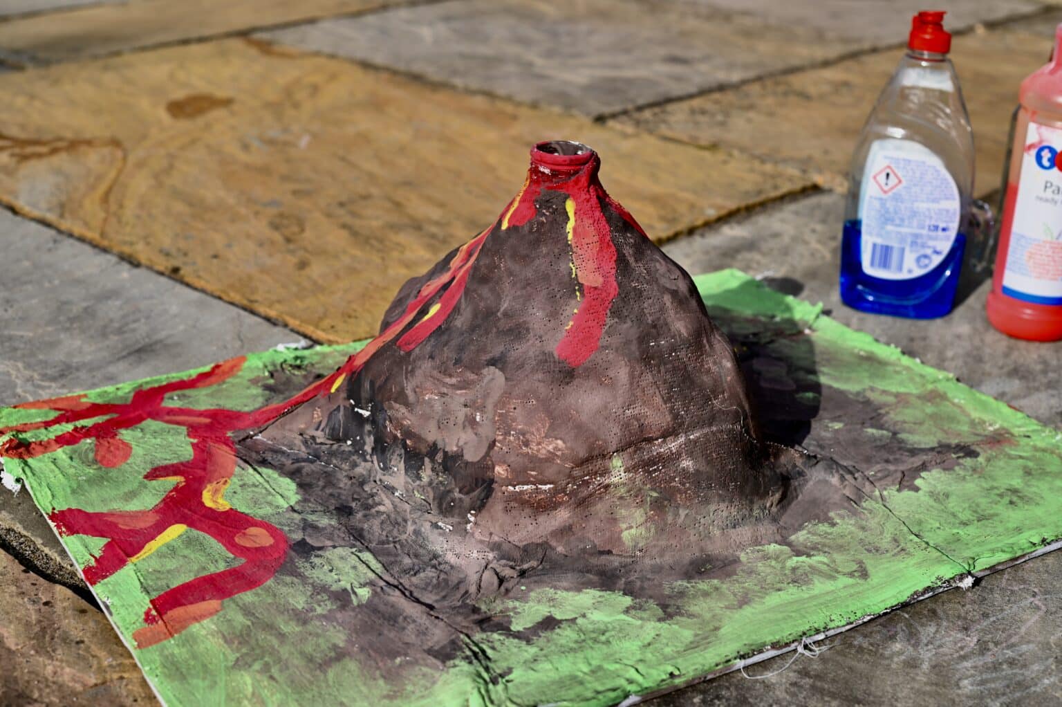 Paper Mache Volcano - Step by Step