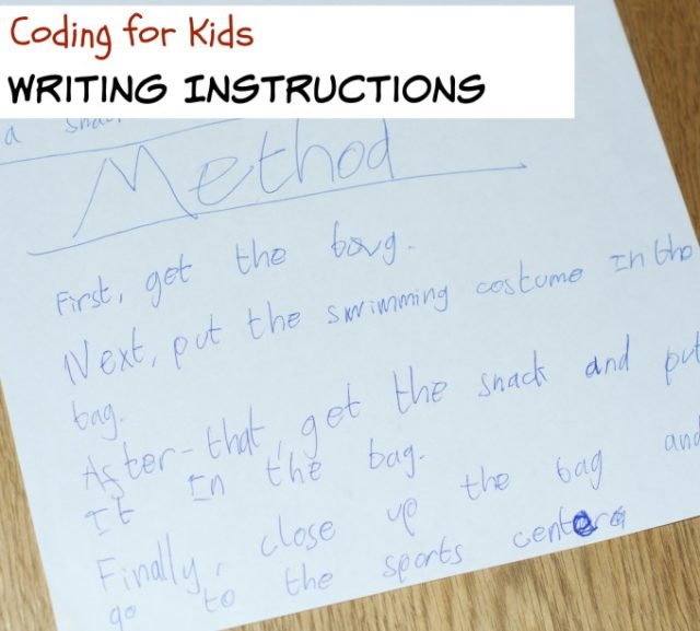 Coding for Kids - Writing Instructions
