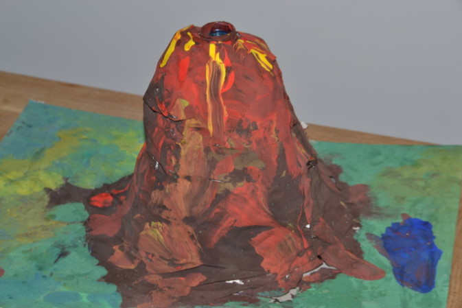 Paper Mache Volcano - Step by Step