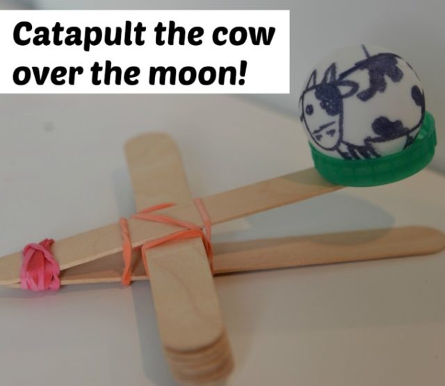 Preschool Science - The cow jumped over the moon catapult