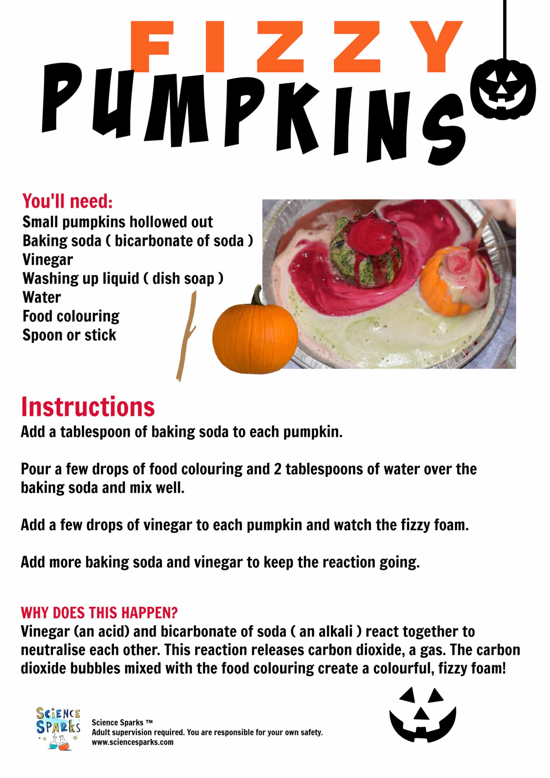 Fizzy Pumpkins - Halloween Science Activity - Halloween Science for Kids