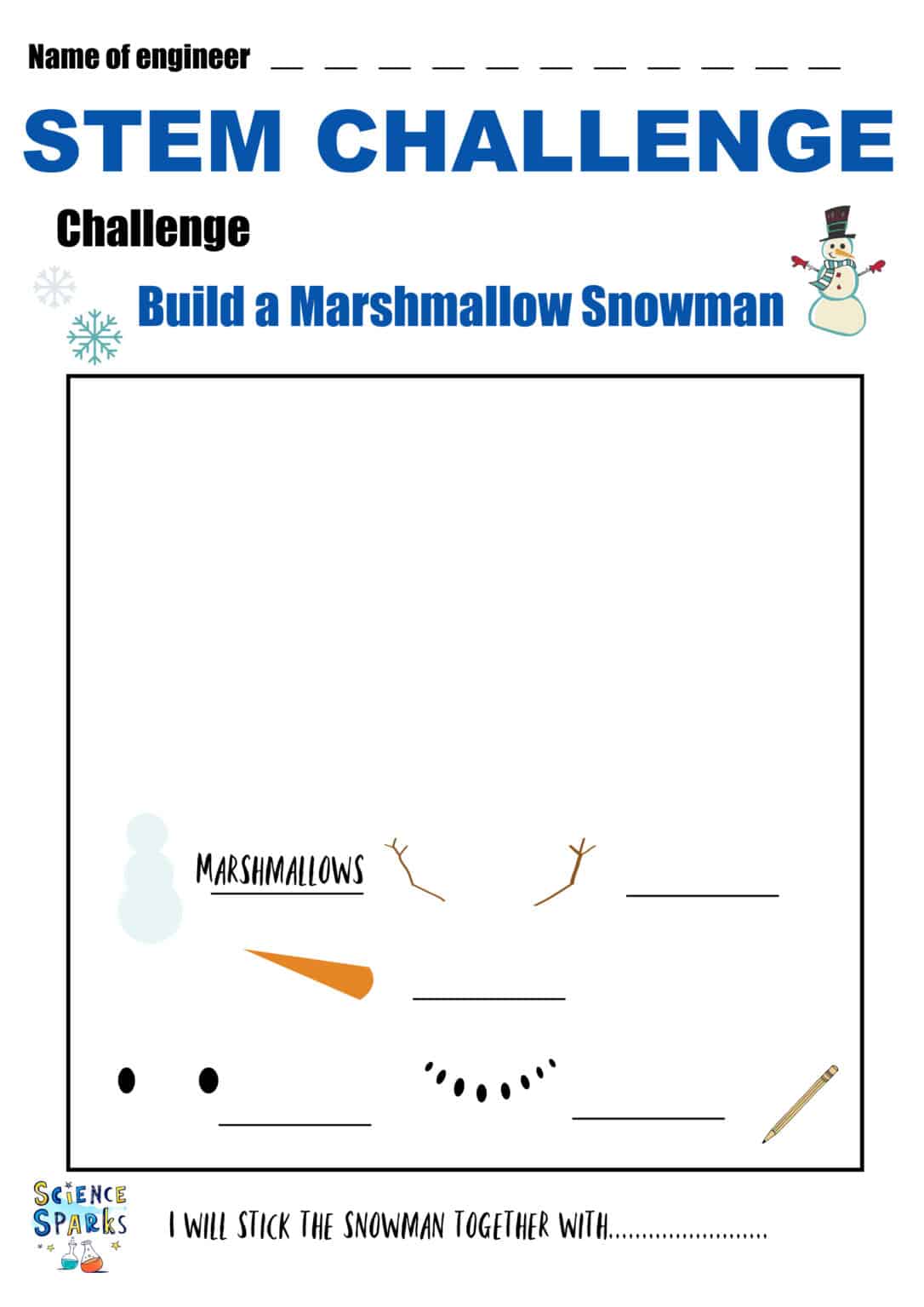 Christmas Science - Build a Marshmallow Snowman STEM Challenge ...