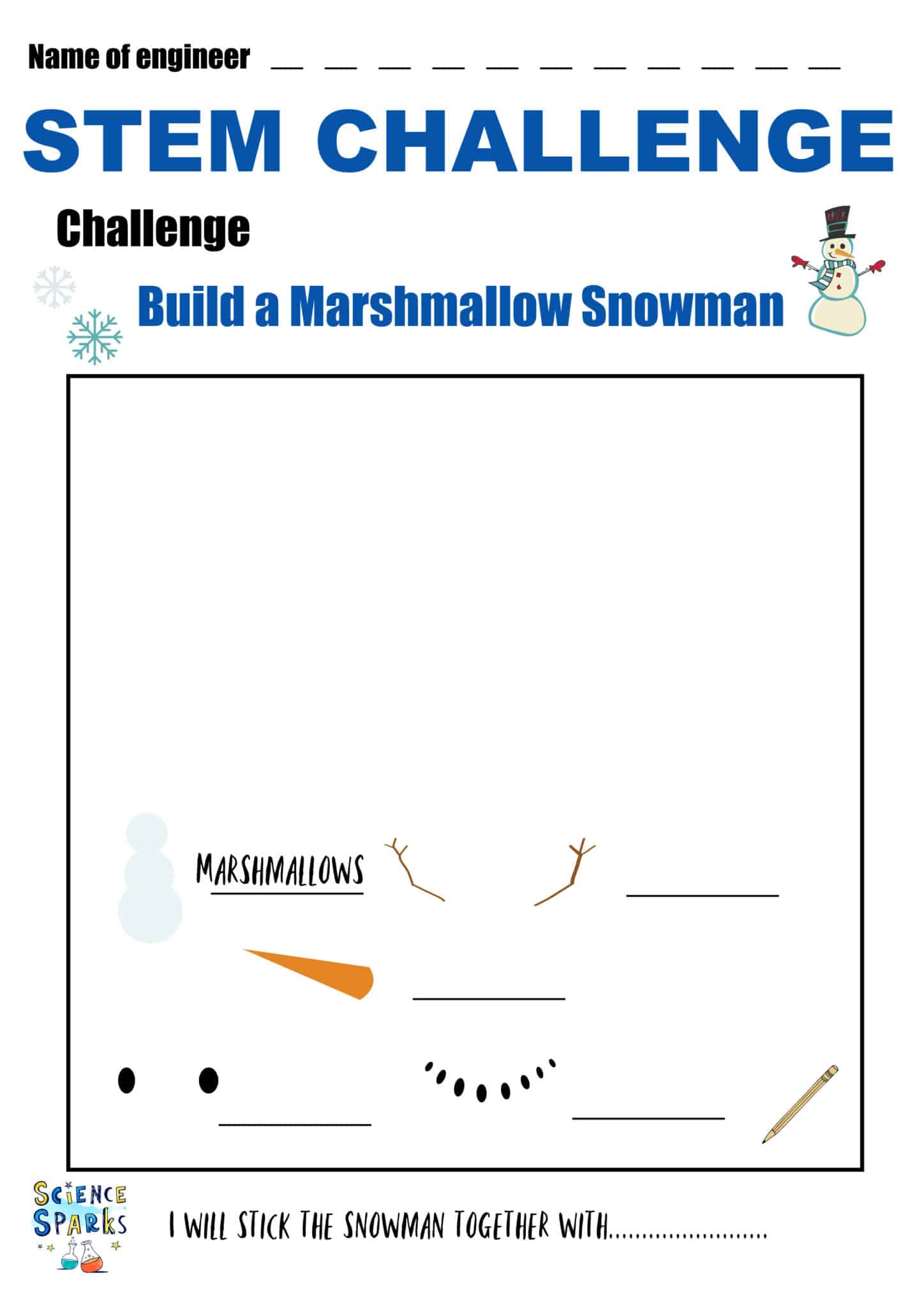 Christmas Science - Build a Marshmallow Snowman STEM Challenge ...
