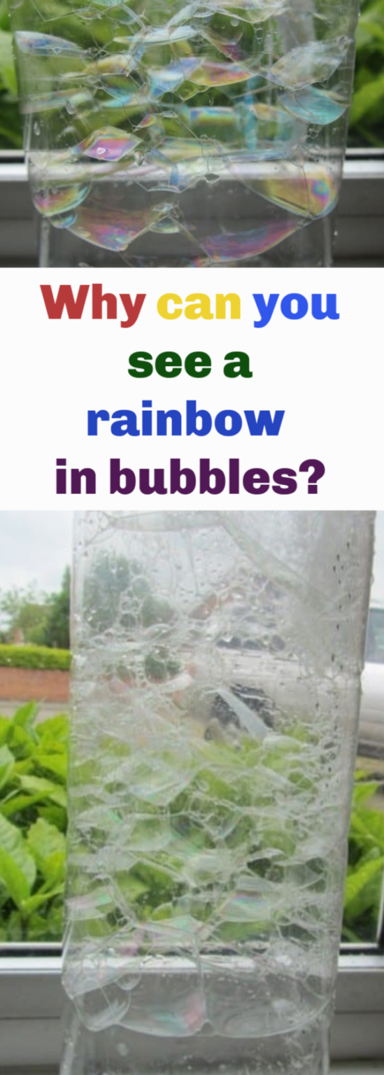 Preschool science - rainbow bubbles