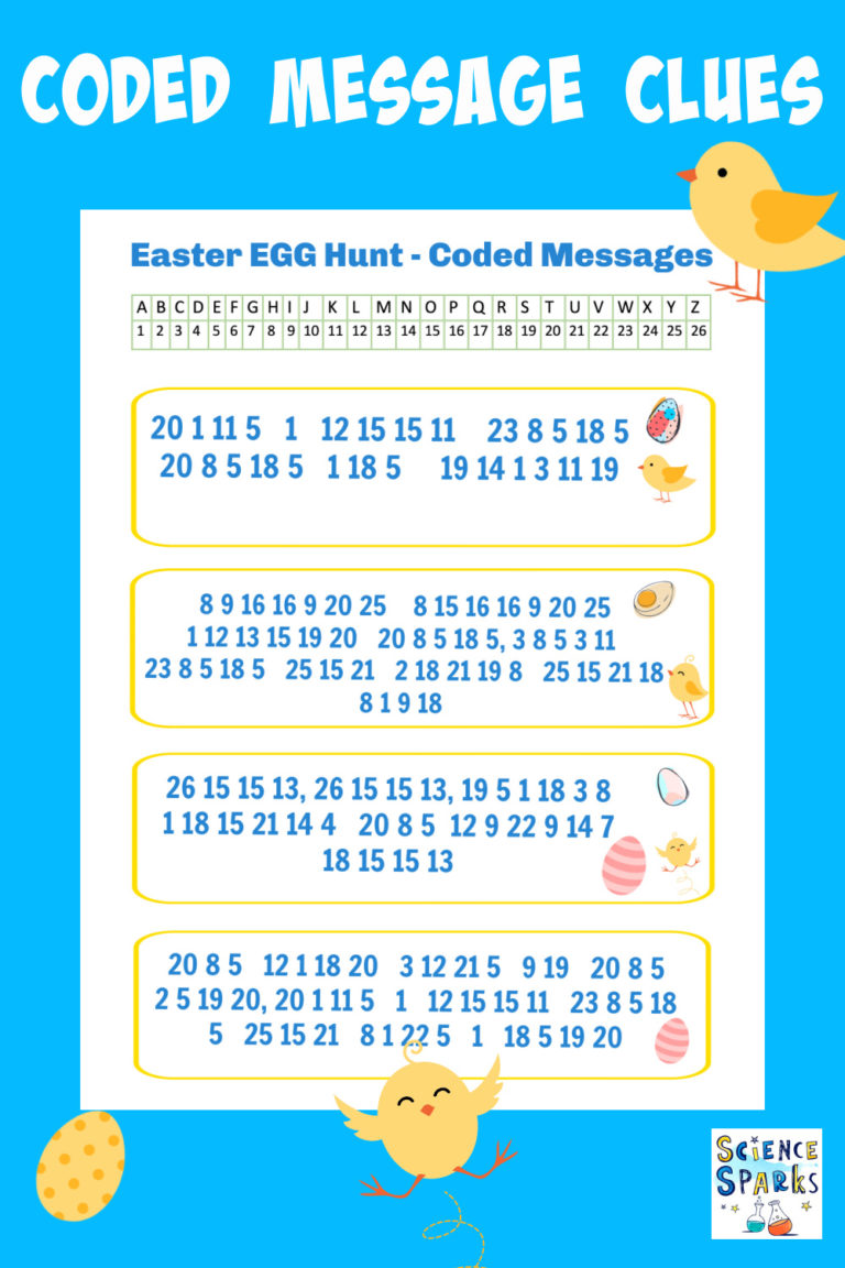 Easter Egg Hunt with Codes Science Experiments for Kids