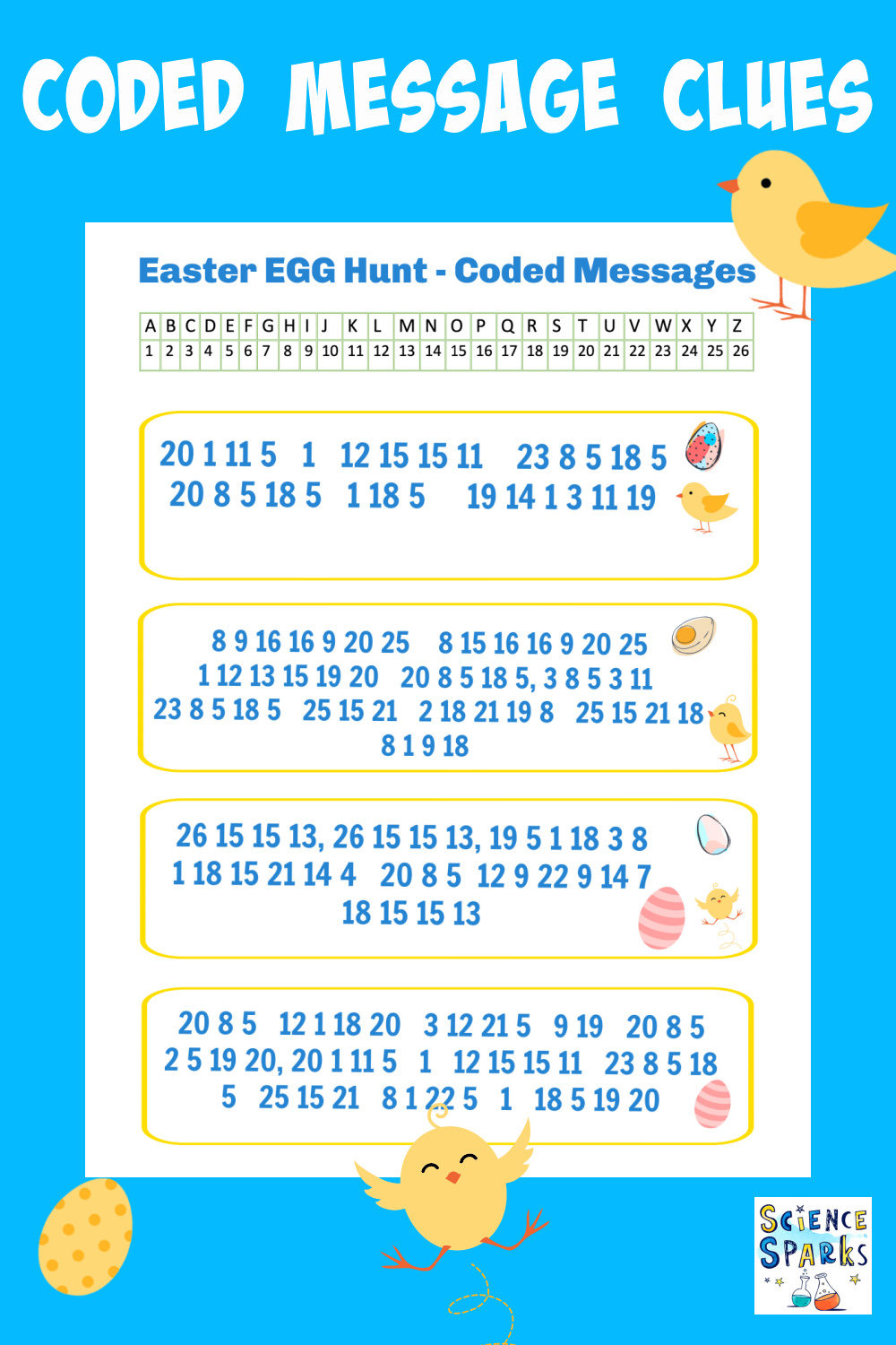 Easter Egg Hunt with Codes Science Experiments for Kids