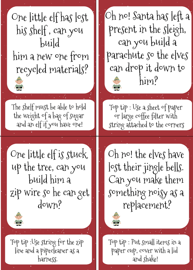 Elf on the Shelf Ideas - ELF STEM Challenges