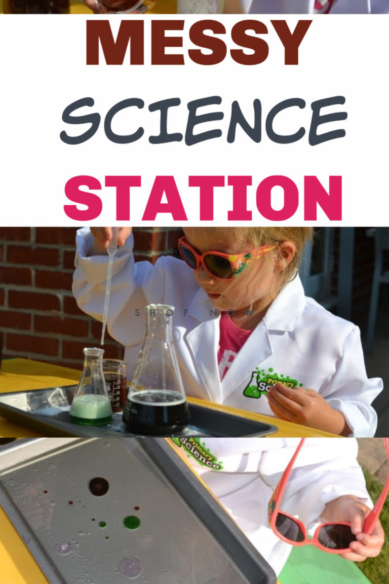 A Messy Science Station for Preschoolers