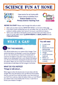 Easy Ideas for Science at Home - Science Sparks