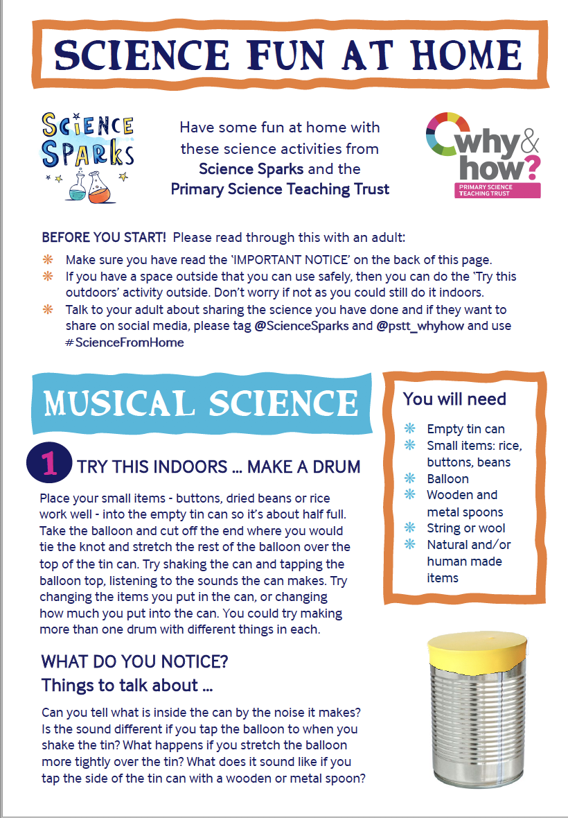 Easy Ideas for Science at Home - Science Sparks