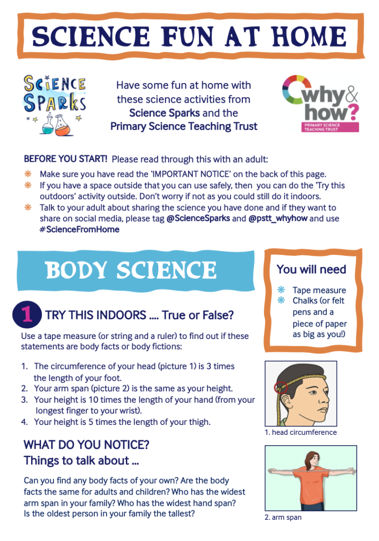 Easy Ideas for Science at Home - Science Sparks