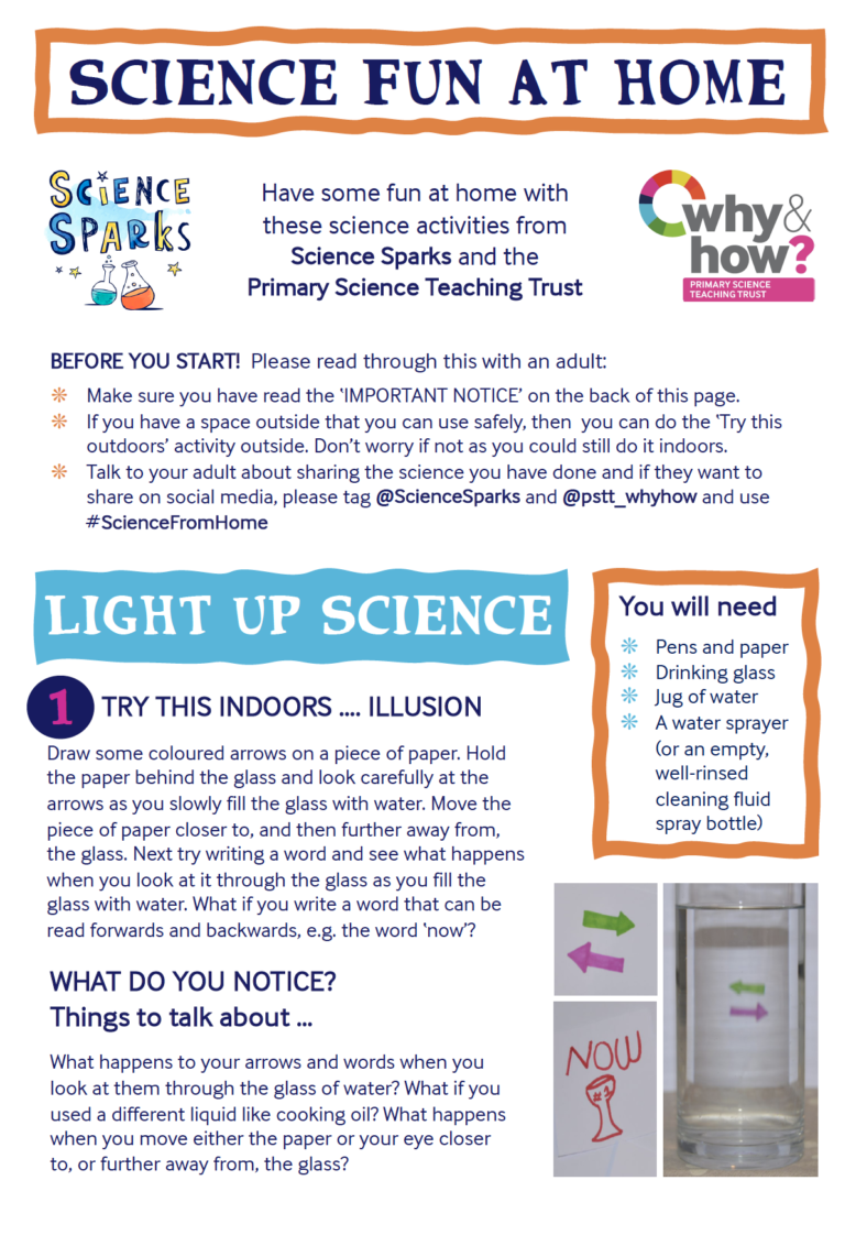 Easy Ideas for Science at Home - Science Sparks
