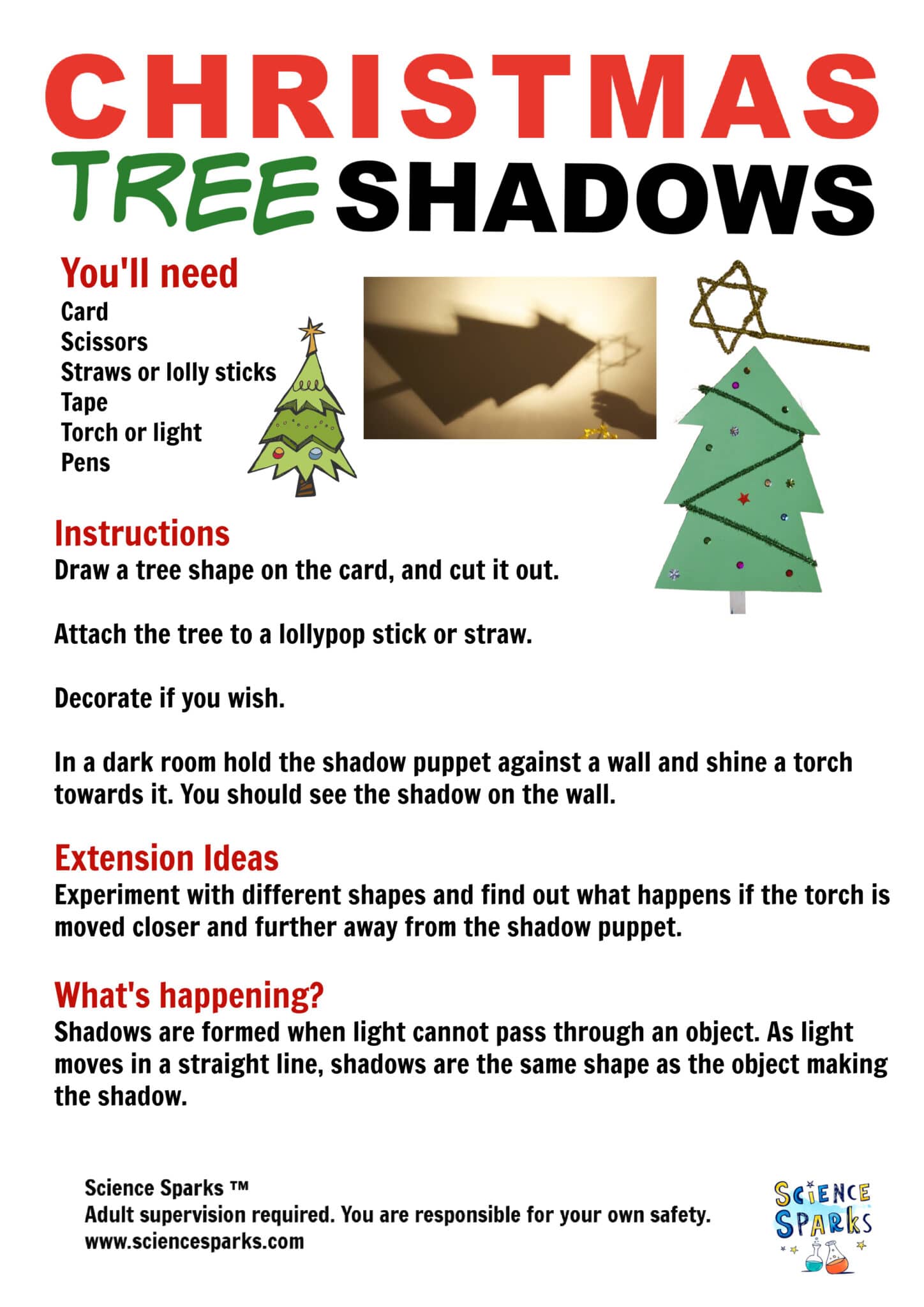 Christmas Shadow Puppets - Christmas Science Craft