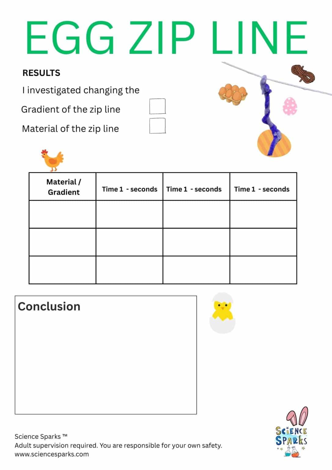Easter STEM Challenge - Transport an egg down the zip wire