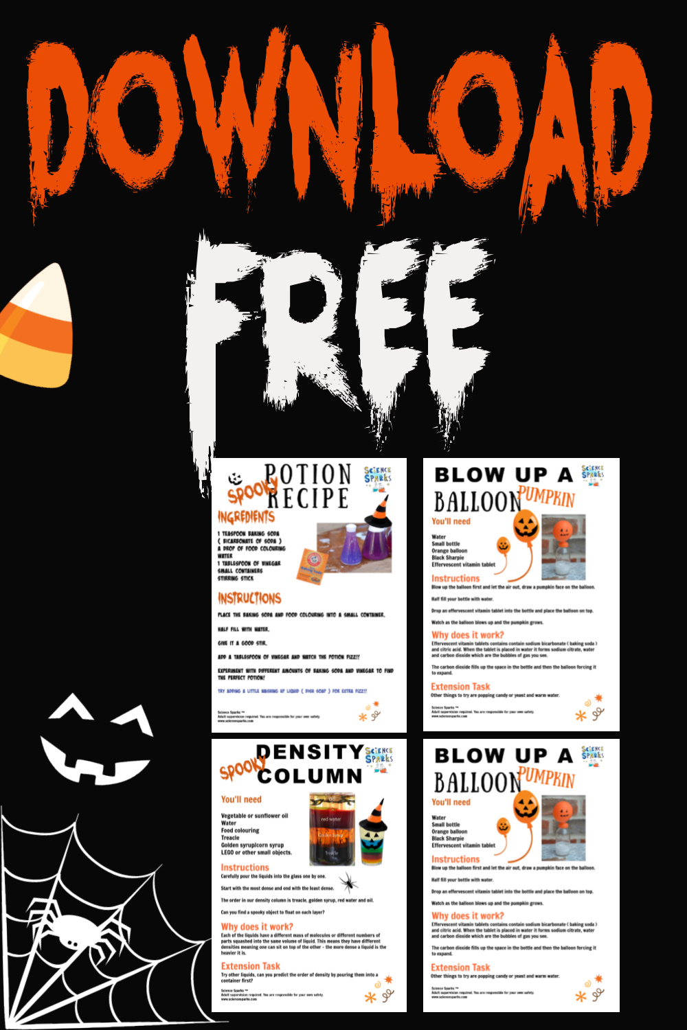 FREE Printable Halloween Science Experiments for Kids