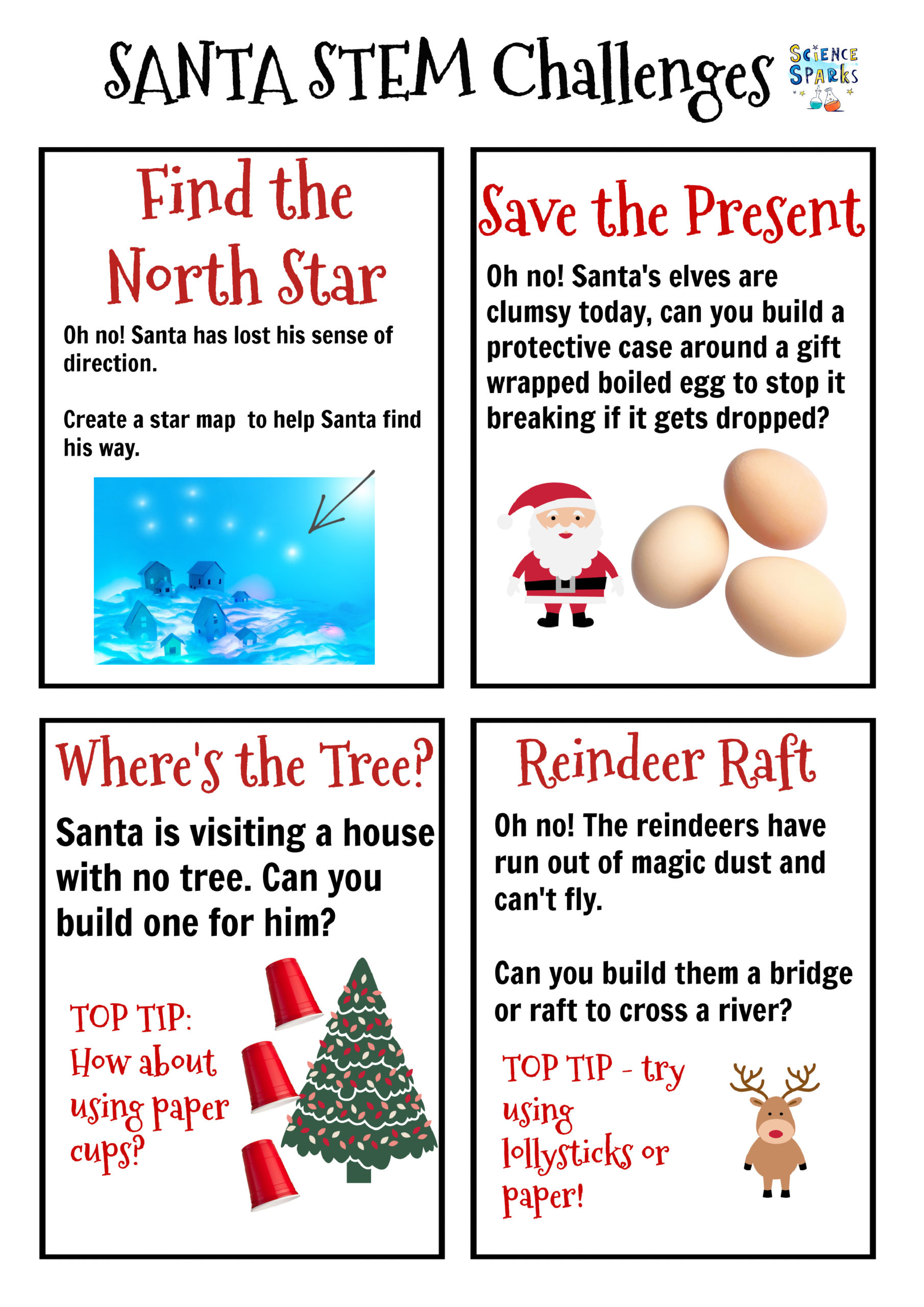 Christmas STEM - Easy Santa STEM Challenges