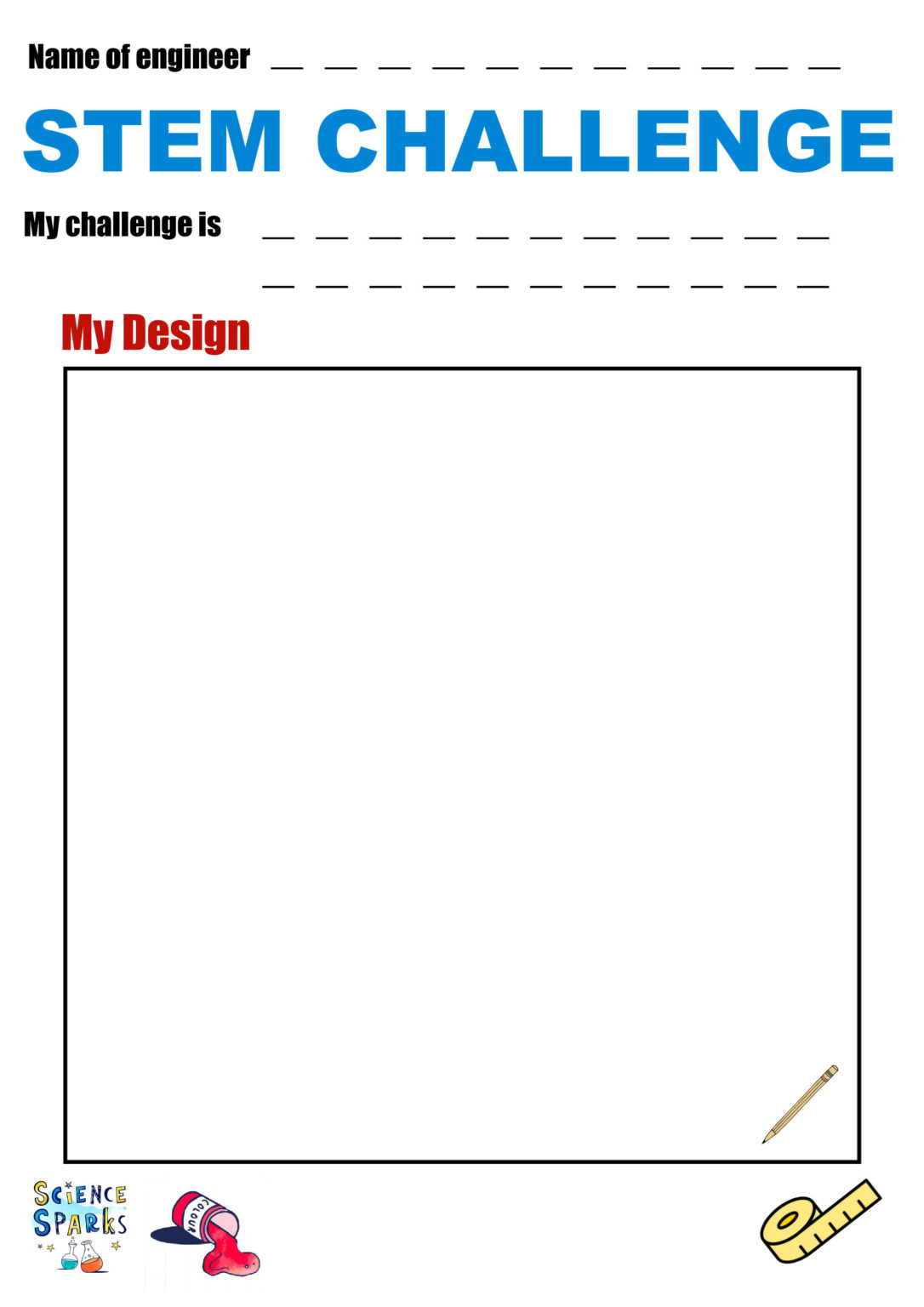 FREE STEM Challenge Templates for Kids