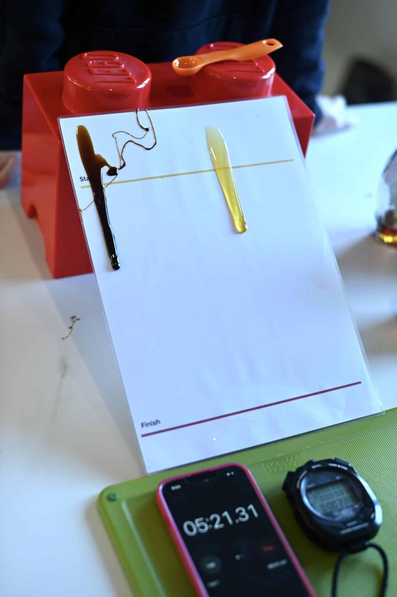 Viscosity experiment for kids