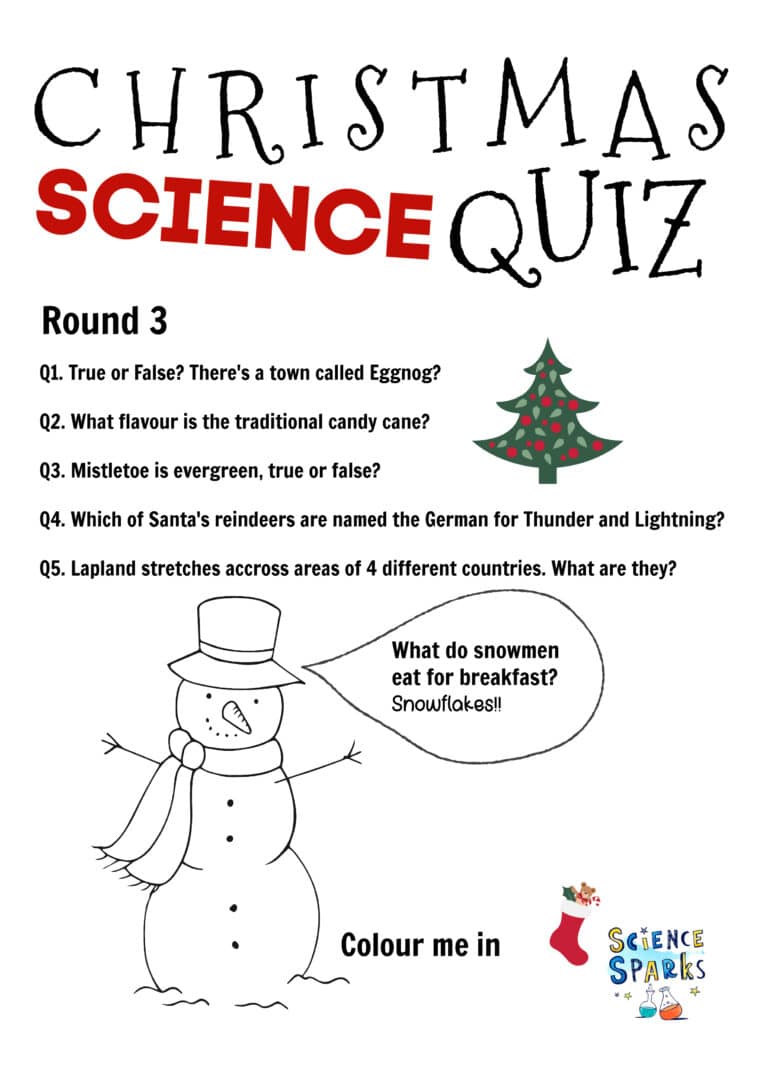 FREE Christmas Science Quiz