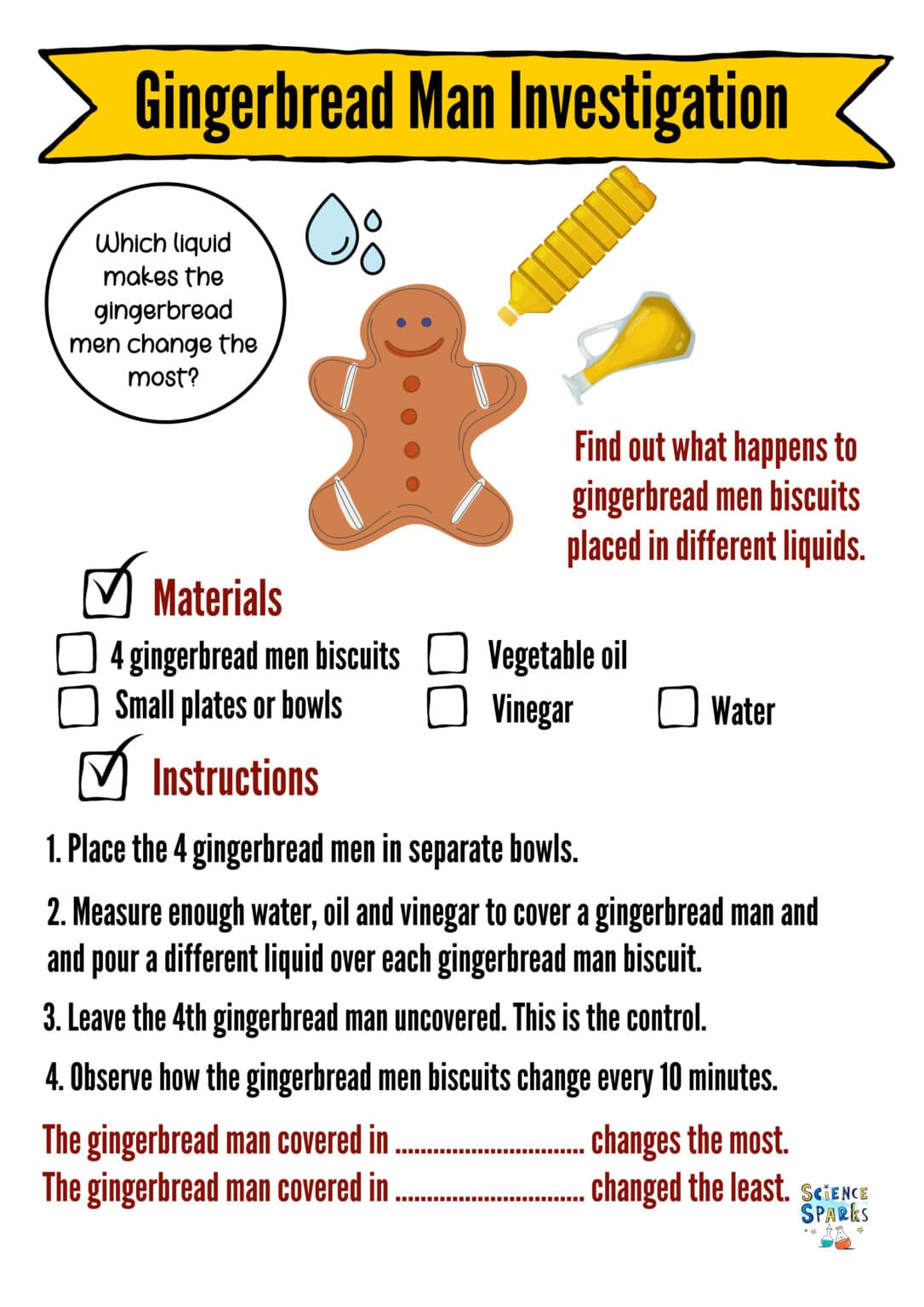 The Gingerbread Man Science Experiments - Science for Kids