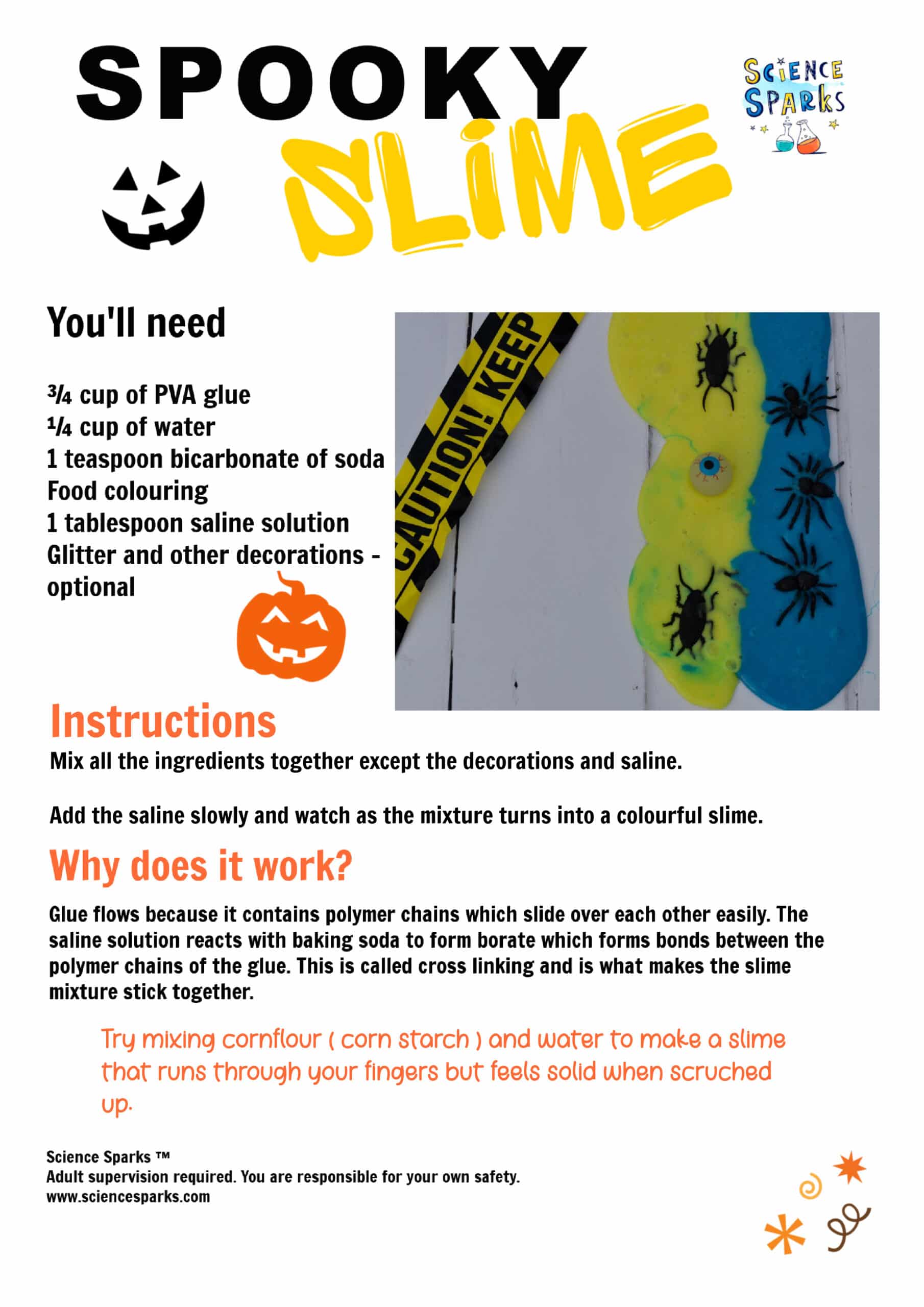 Easy No Borax Slime Recipe for Halloween