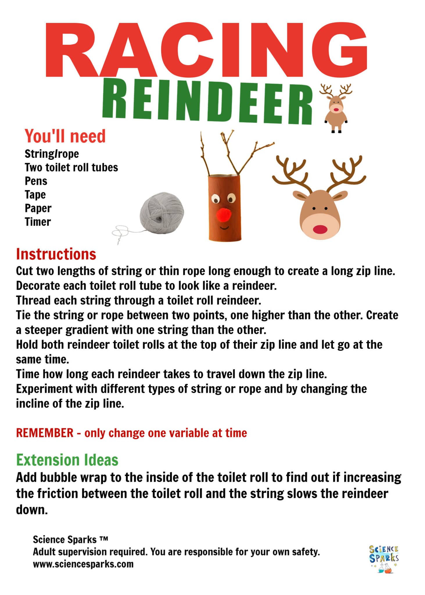Racing Reindeer - STEM Challenge