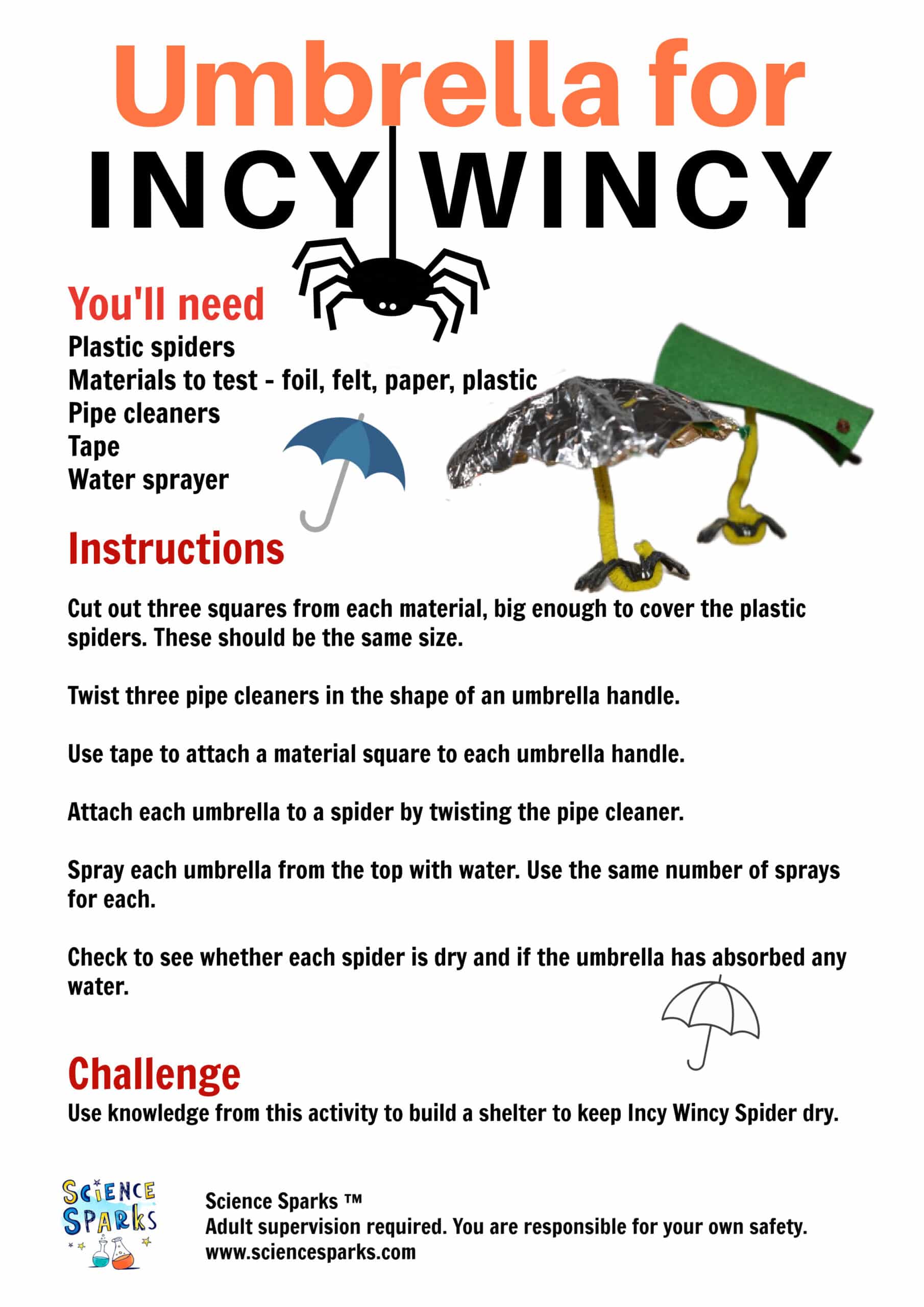 Umbrellas for Incy Wincy Spider