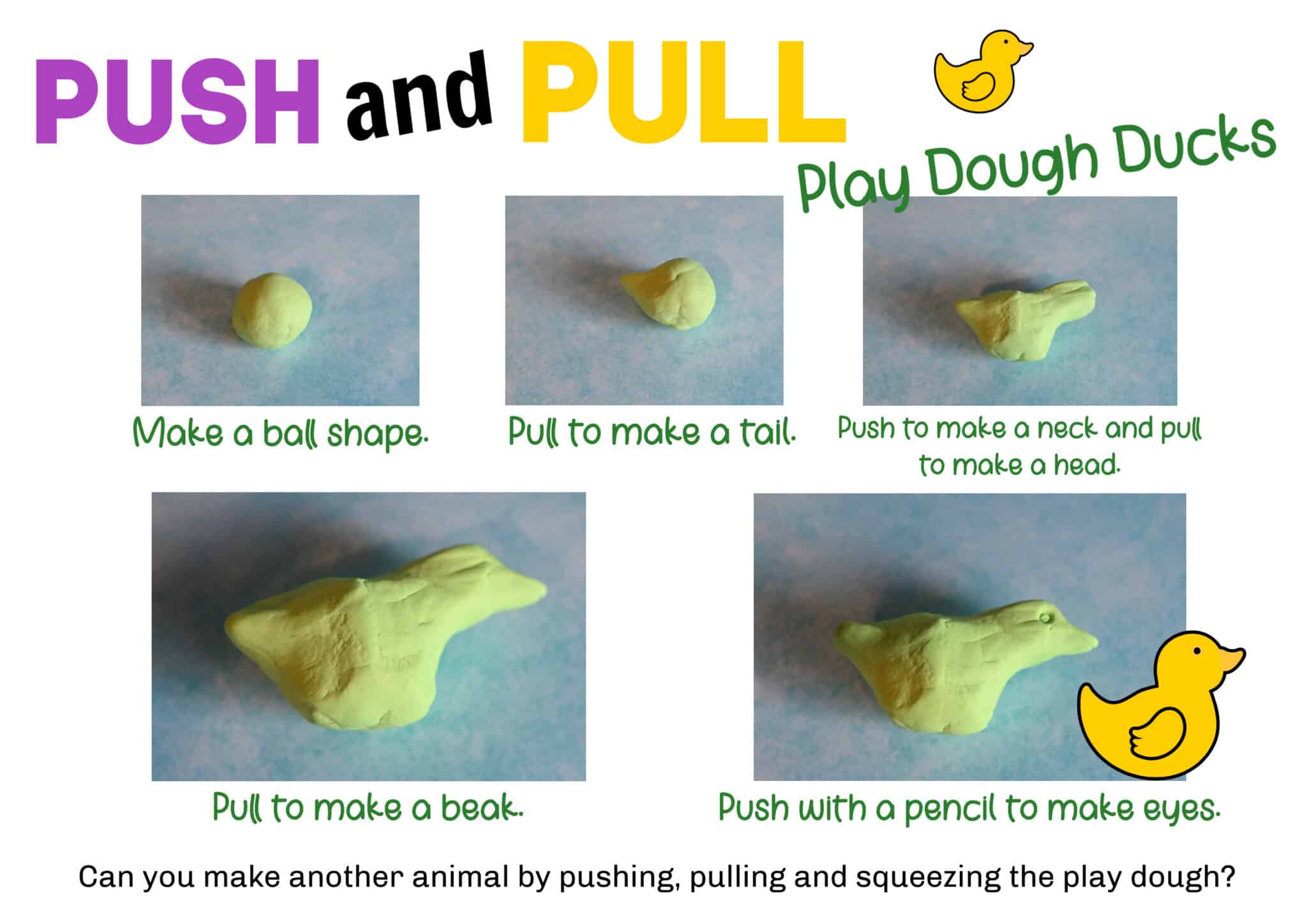 Push and Pull Play Dough Animals