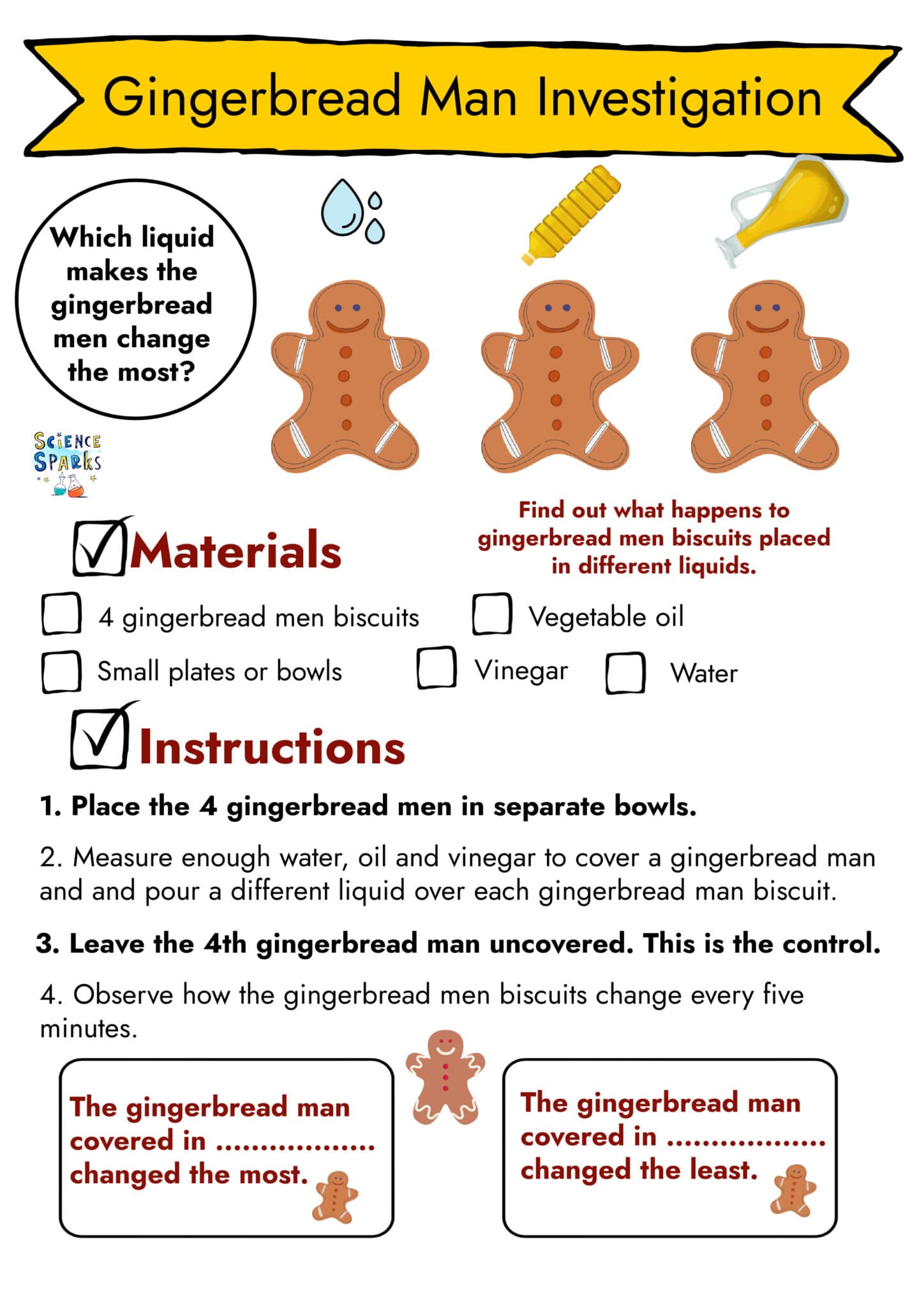 The Gingerbread Man Science Experiments - Science for Kids