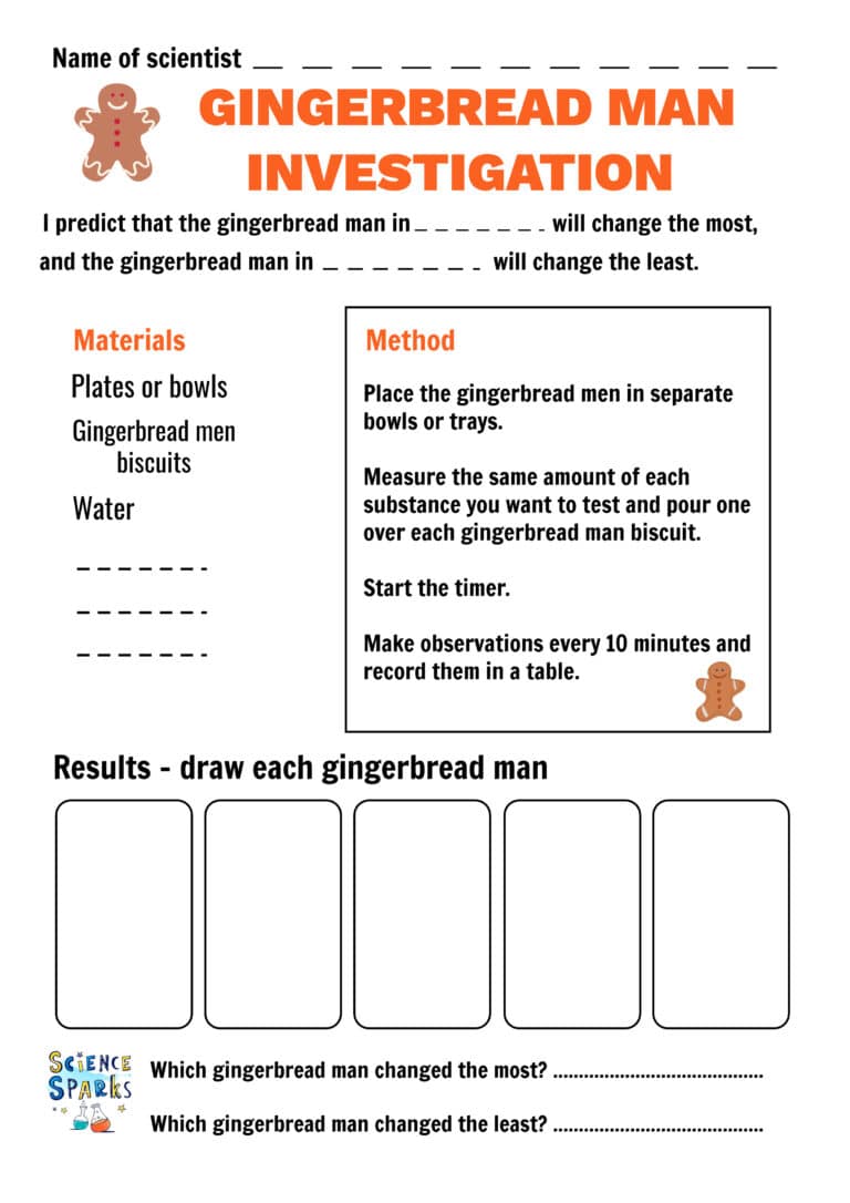 The Gingerbread Man Science Experiments - Science for Kids