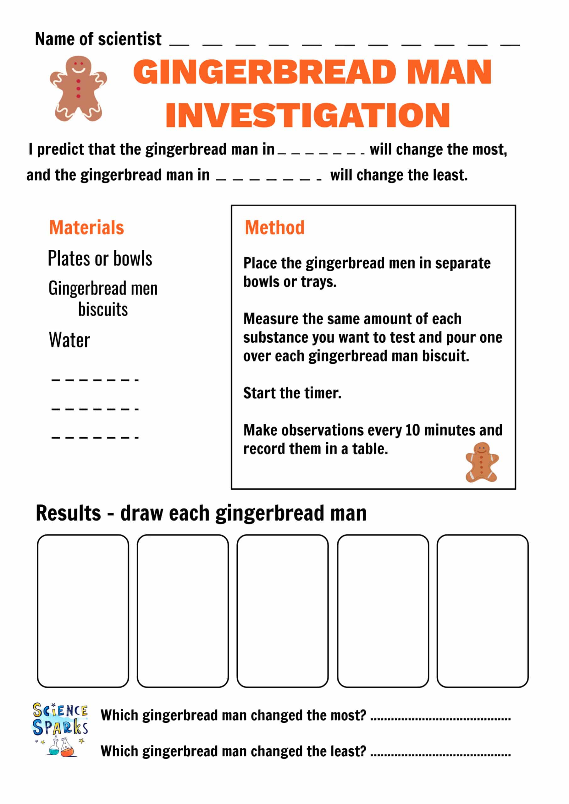 The Gingerbread Man Science Experiments - Science for Kids