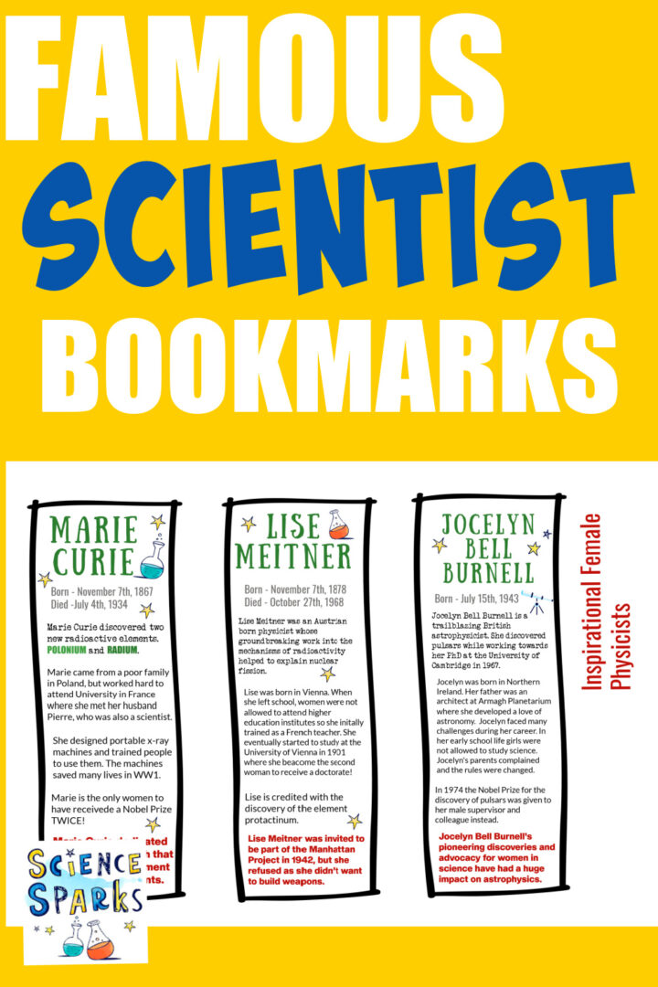 FREE Famous Scientist Bookmarks
