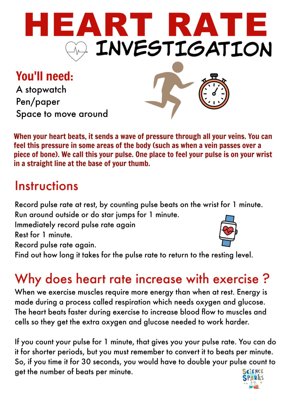 How does exercise affect heart rate? Science Investigation - Science ...