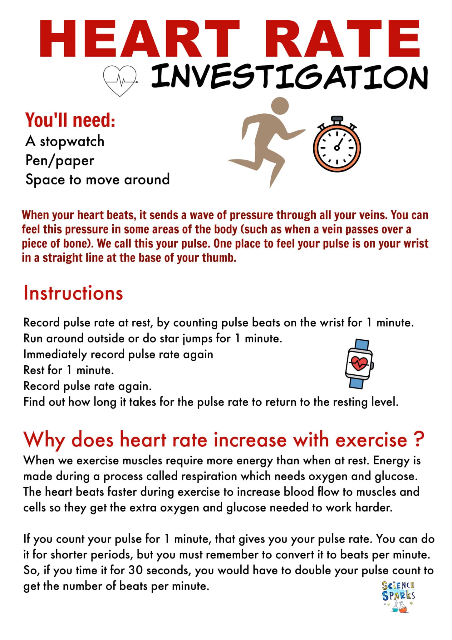 How does exercise affect heart rate? Science Investigation - Science ...