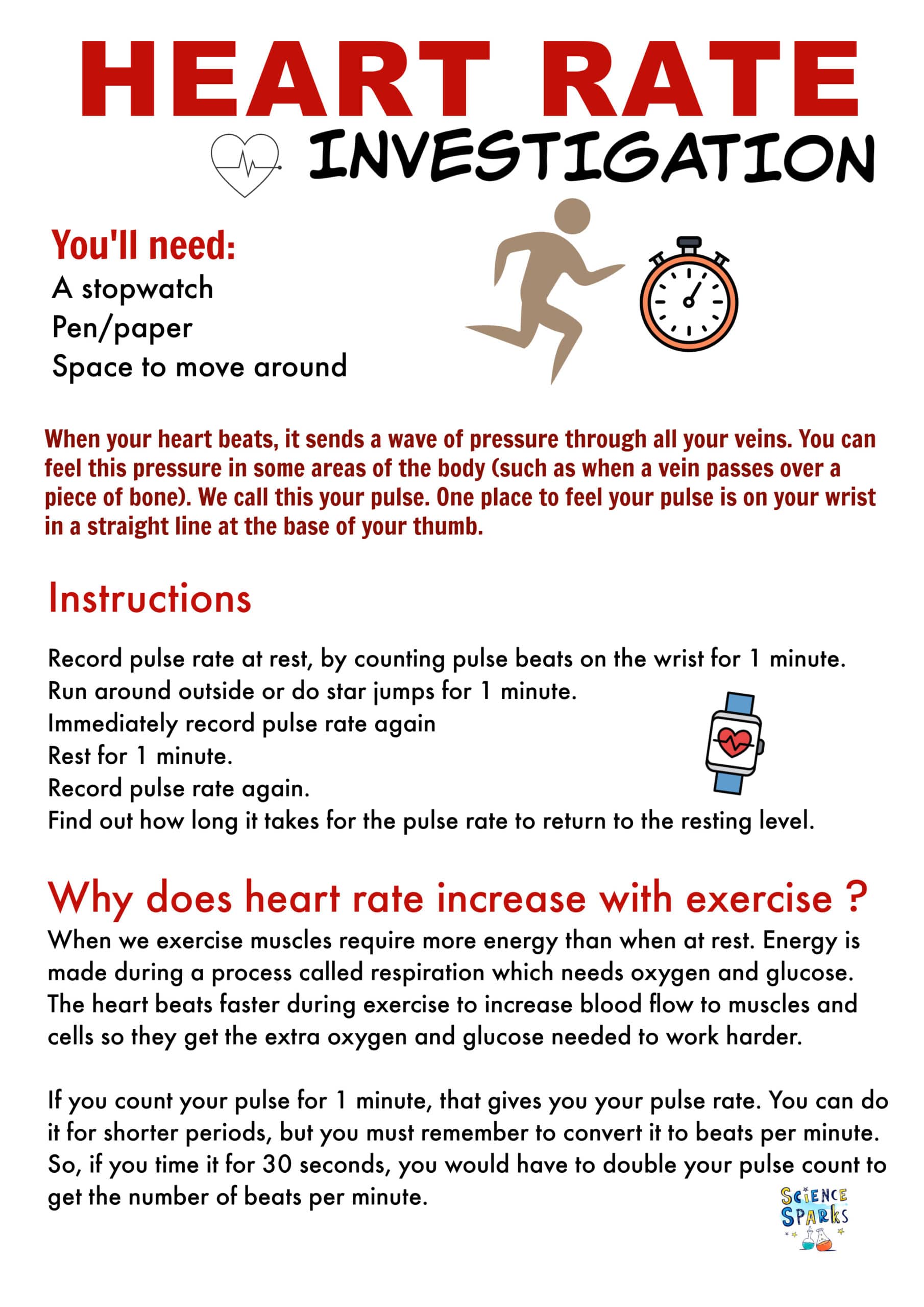 How does exercise affect heart rate? Science Investigation - Science ...