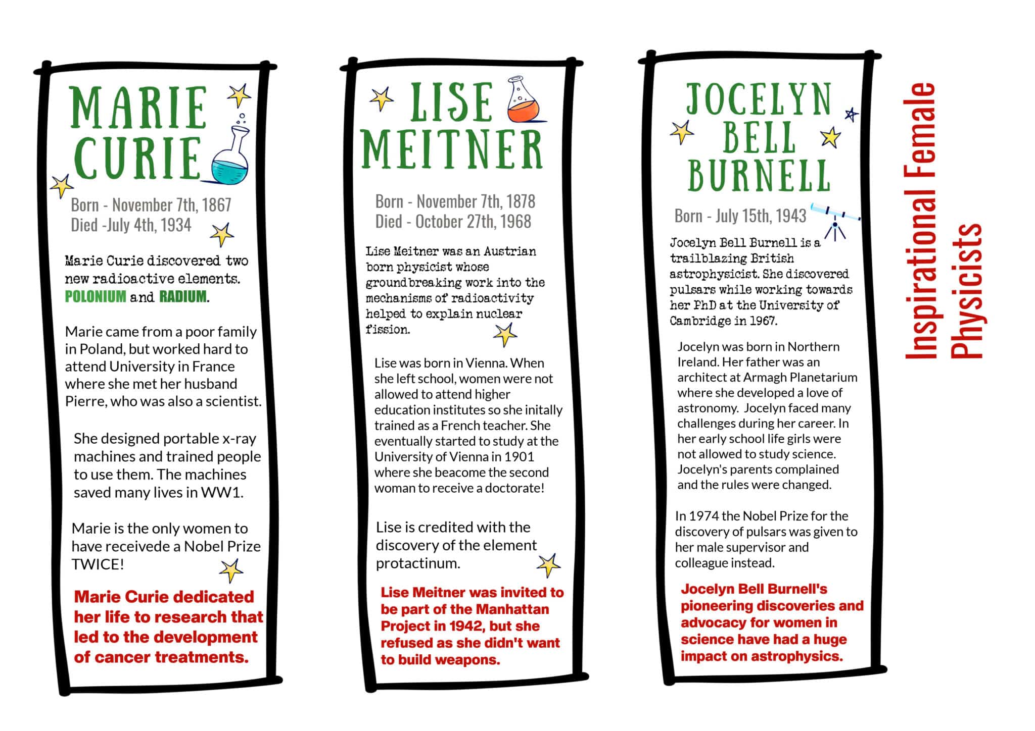 FREE Famous Scientist Bookmarks