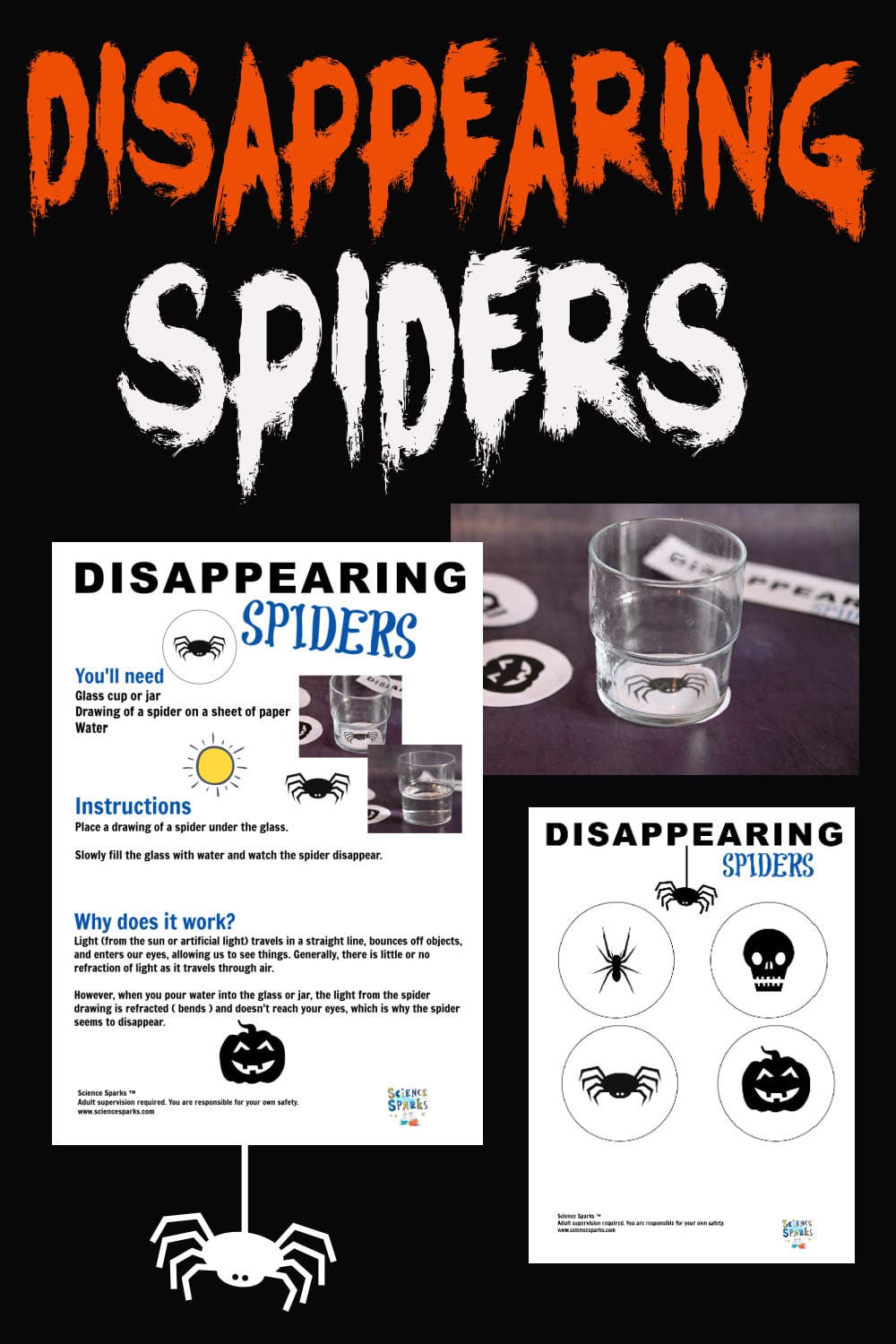 Disappearing Spiders - Halloween Refraction Experiment