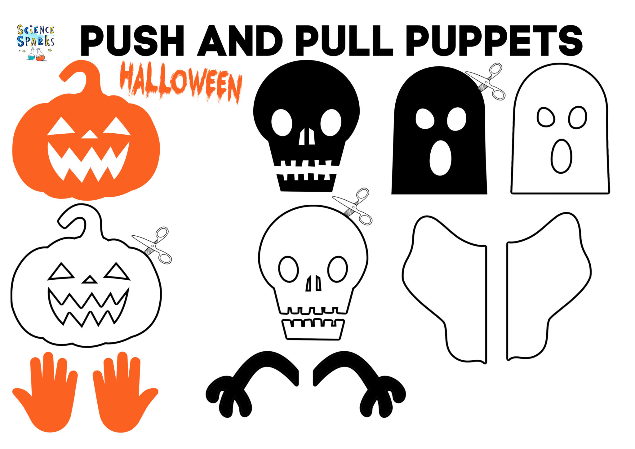 Halloween Push and Pull Puppets
