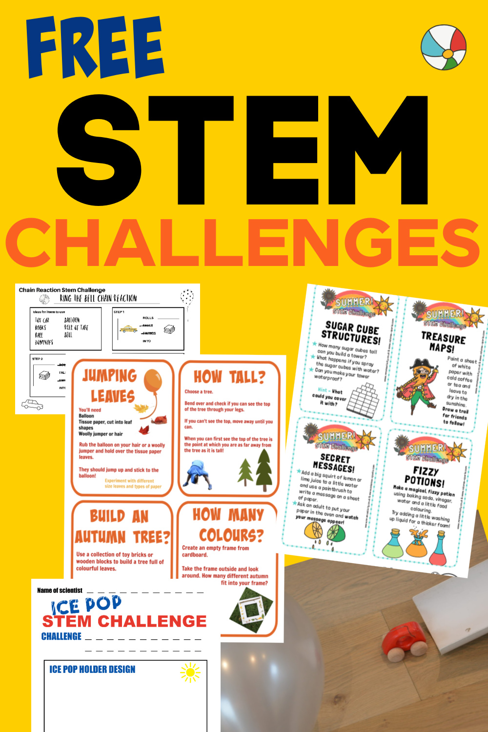 FREE STEM Challenge Templates for Kids