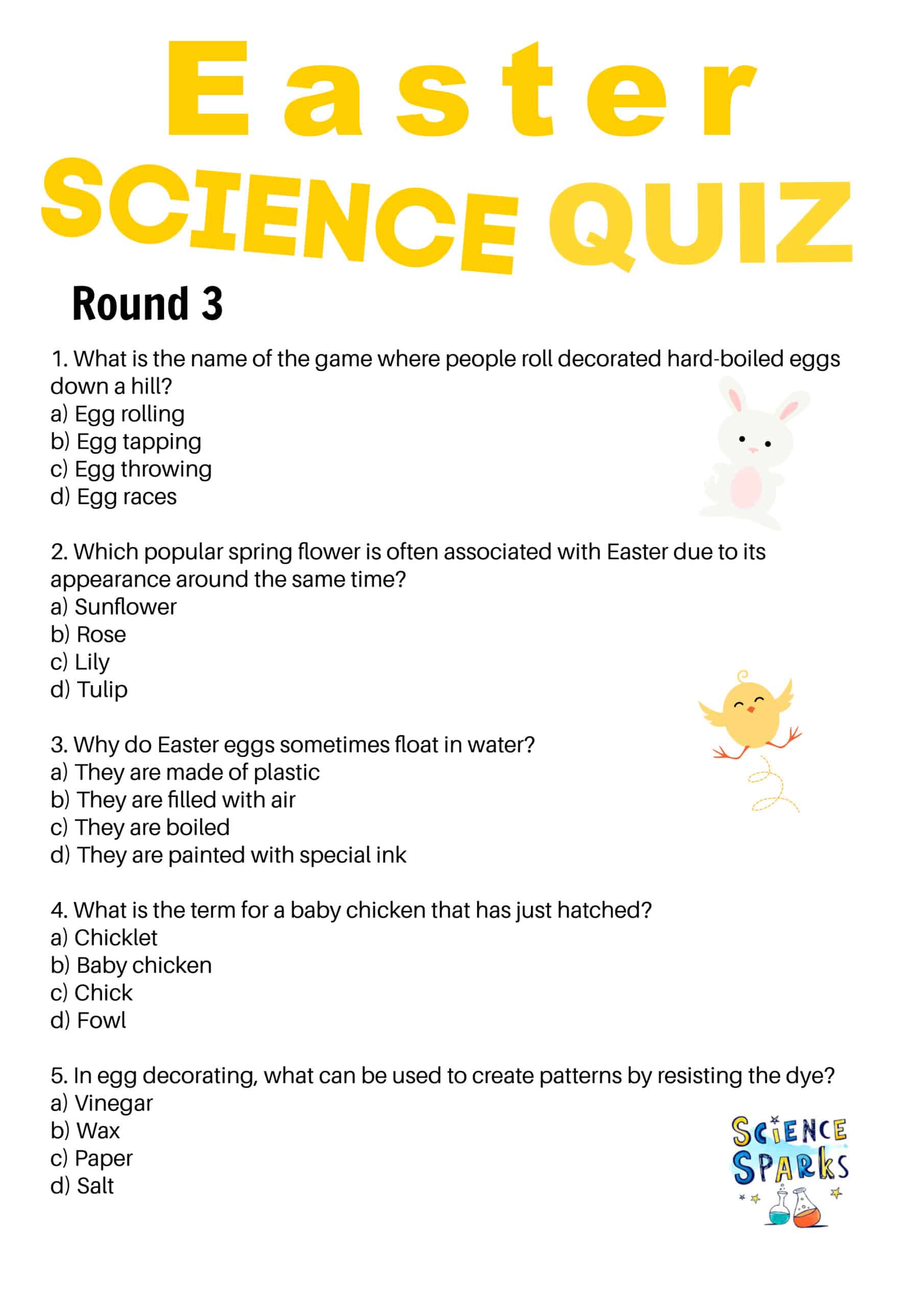 Science Quiz for Easter
