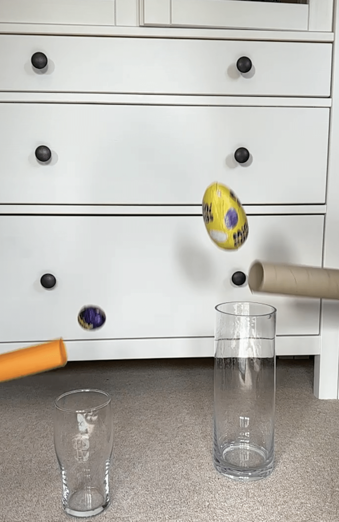 Exploring Newton's First Law with Easter Eggs