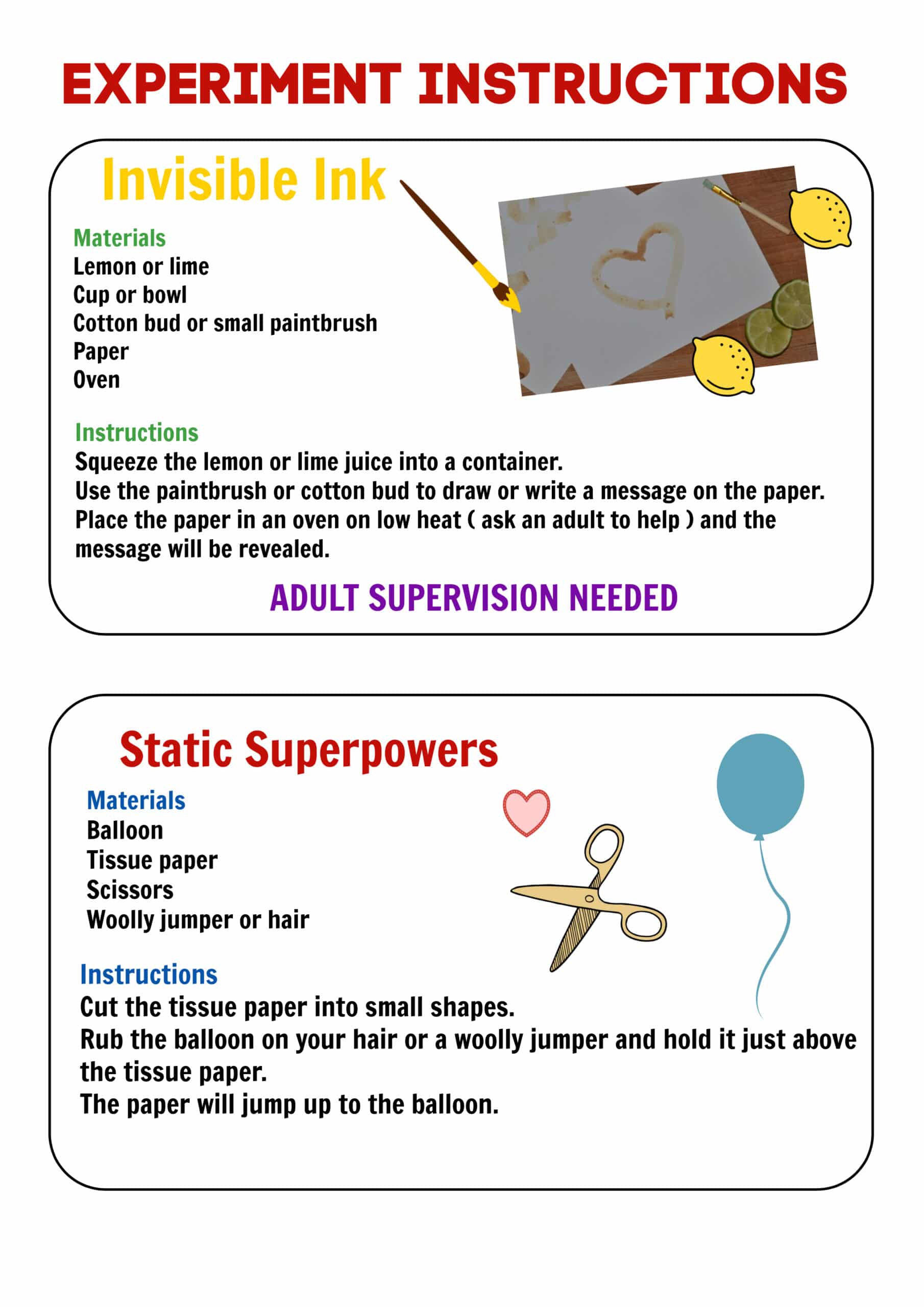 Science Experiment Fortune Teller