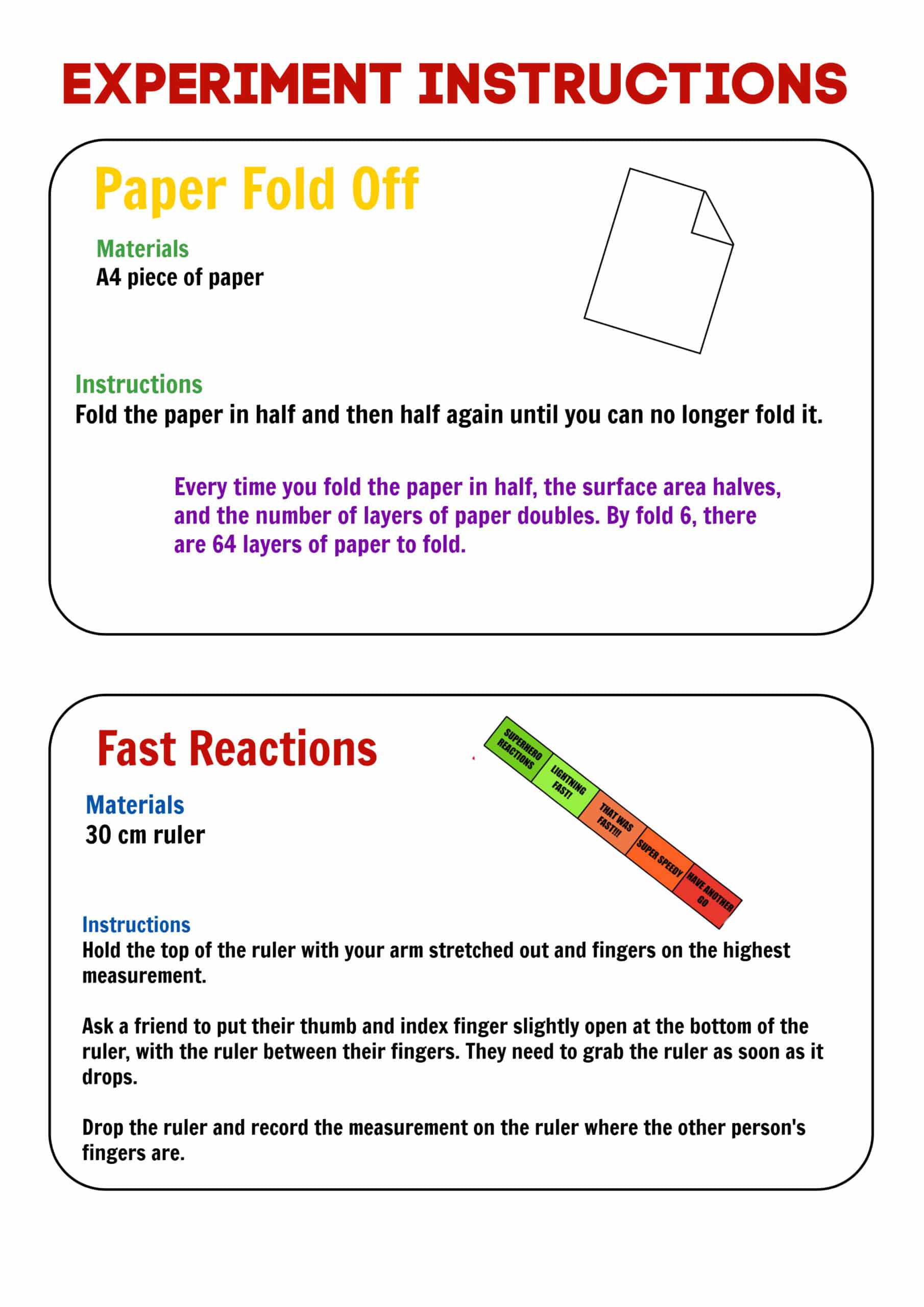 Science Experiment Fortune Teller