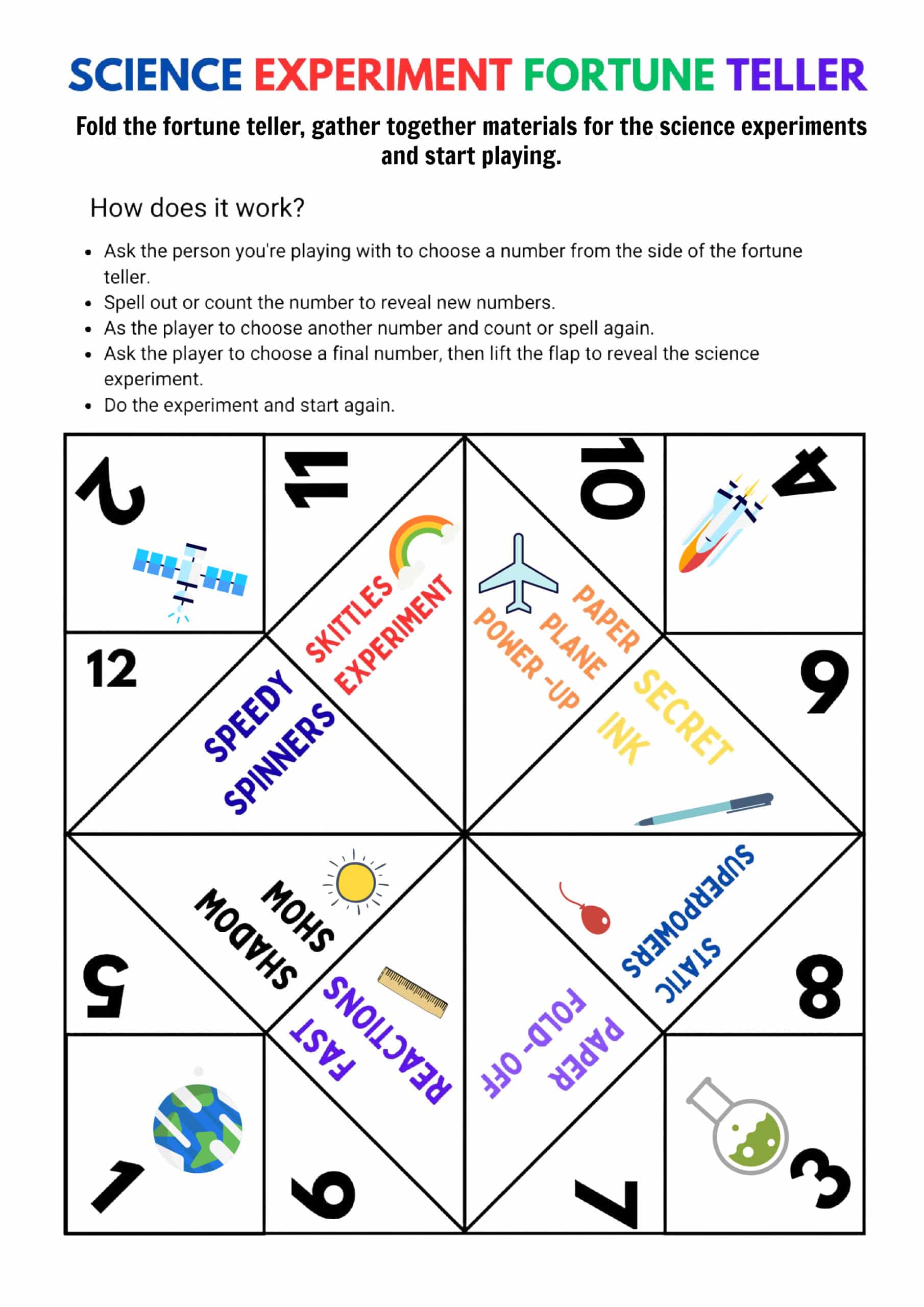 Science Experiment Fortune Teller