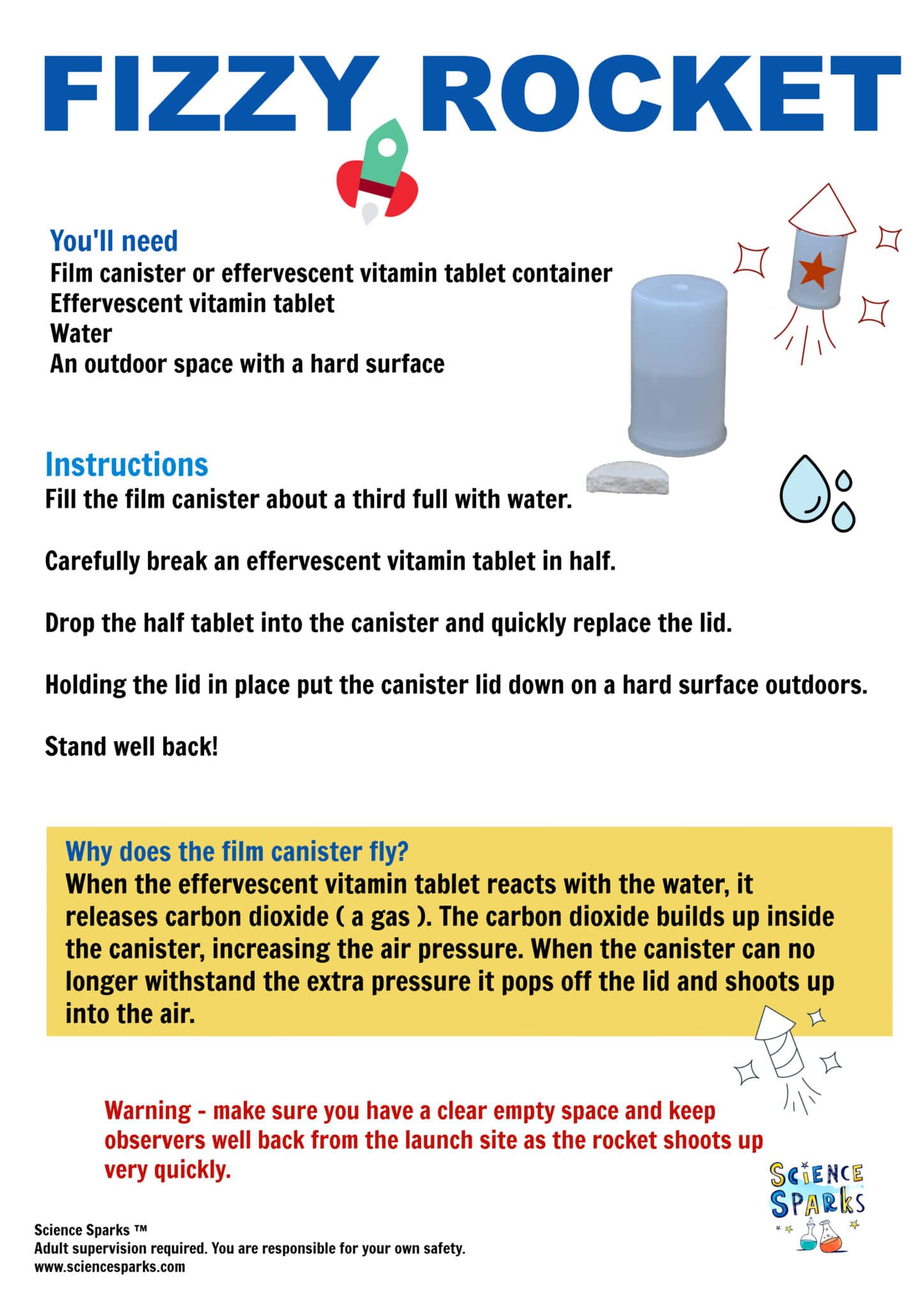 Rocket Science - How to make a film canister rocket - Science Sparks