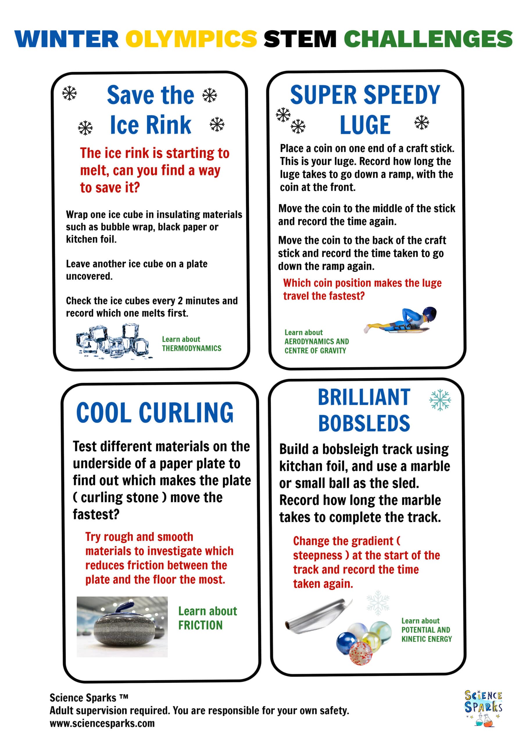 Easy Winter OLYMPICS STEM Challenges