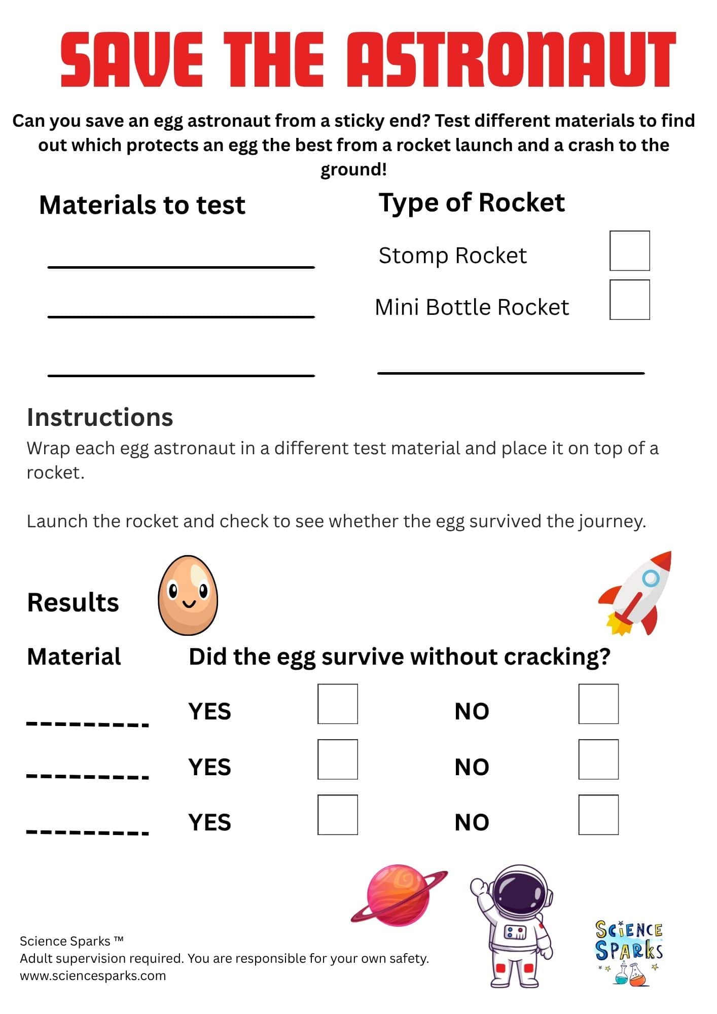 Save the Astronaut Egg STEM Challenge
